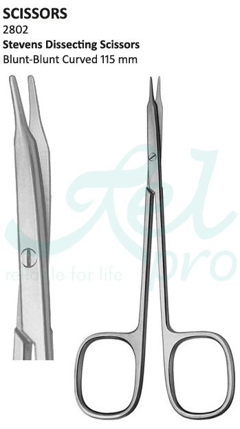 Stevens Dissecting Scissors Blunt- Blunt Curved - Relpro