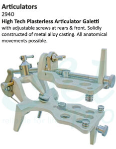 High Tech Plasterless Articulator Galetti - Relpro