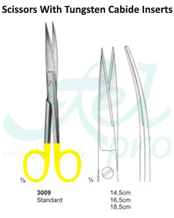 Standard Scissors Sharp- Sharp Curved TC - Relpro