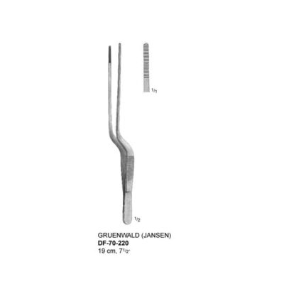 GRUENWALD (JANSEN) EAR & NASAL DRESSING FORCEPS BAYONET SHAPED - 19 CM ...