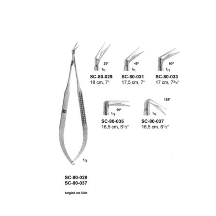 MICRO SCISSORS ANGLED ON SIDE WITH FLAT SPRING HANDLE - 16.5 CM - 18 CM ...