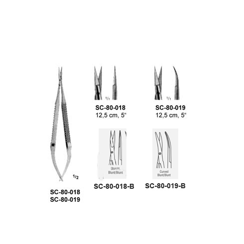 MICRO SCISSORS WITH FLAT SPRING HANDLE - 12.5 CM - Relpro