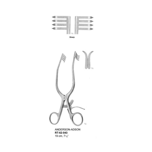 ANDERSON-ADSON SELF-RETAINING RETRACTORS, SHARP - 19 CM - Relpro