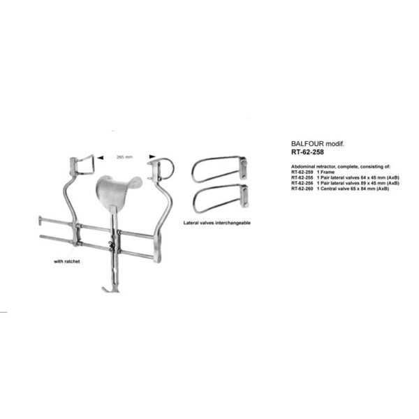 BALFOUR Modif ABDOMINAL RETRACTORS LATERAL VALVES INTERCHANGEABLE – 265 ...