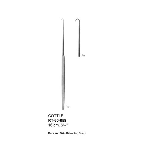 COTTLE DURA AND SKIN RETRACTOR, SHARP - 16 CM - Relpro