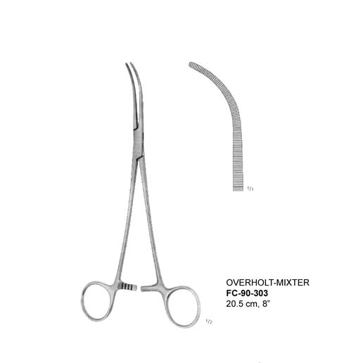 OVERHOLT-MIXTER DISSECTING & LIGATURE FORCEPS - 20.5 CM - Relpro