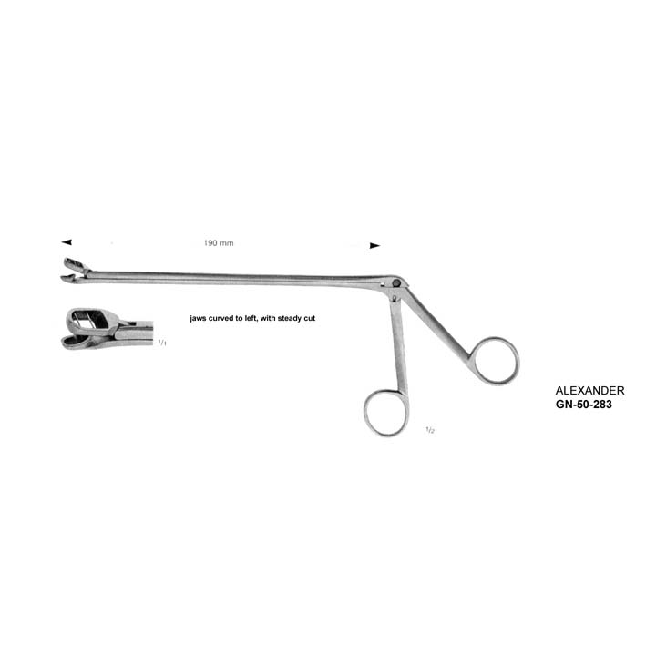 ALEXANDER CERVICAL BIOPSY & SPECIMEN FORCEPS JAWS CURVED TO LEFT, WITH ...