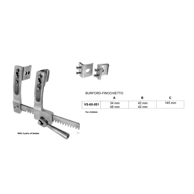 BURFORD-FINOCHIETTO FOR CHILDREN, WITH 2 PAIRS OF BLADES RIB SPREADERS ...