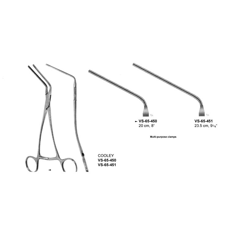 COOLEY MULTI-PURPOSE VASCULAR CLAMPS WITH TOOTHING DE BAKEY – 20 CM ...