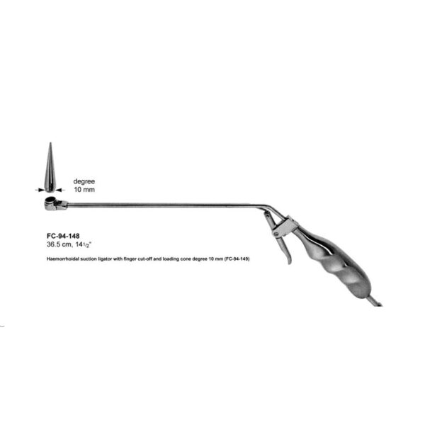 HAEMORRHOIDAL SUCTION LIGATOR WITH FINGER CUT-OFF AND LOADING CONE ...