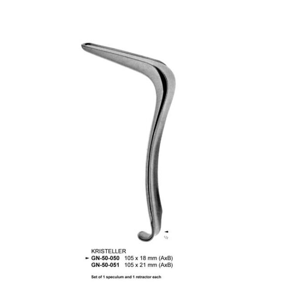 KRISTELLER SET OF 1 SPECULUM & 1 RETRACTOR EACH, WITH CONICALLY SHAPED ...