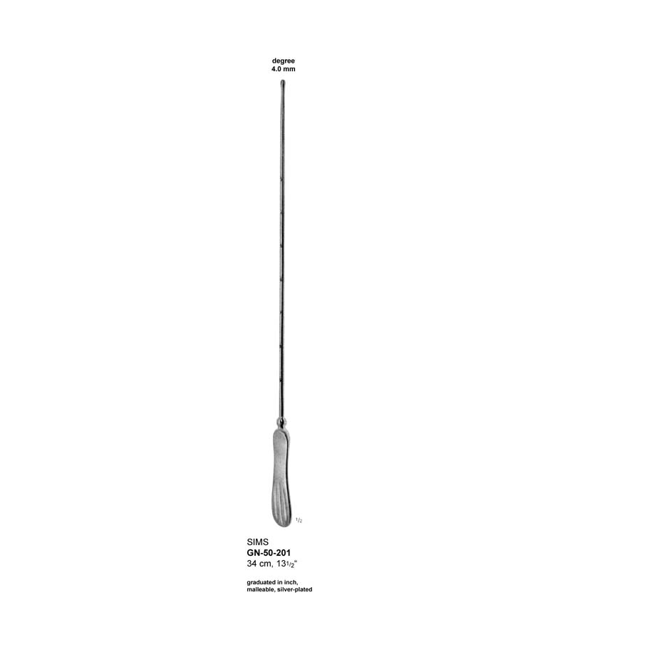 SIMS UTERINE PROBES, GRADUATED IN INCH, MALLEABLE, SILVER-PLATED - 34 ...
