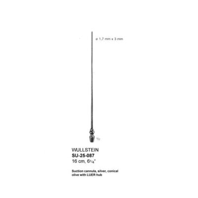 WULLSTEIN SUCTION CANNULAE, SILVER,CONICAL OLIVE WITH LUER HUB - 16 CM ...