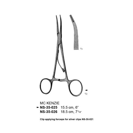 MC KENZIE CLIP APPLYING FORCEPS - 15.5 CM - 18.5 CM - Relpro