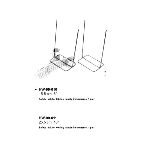SAFETY RACK FOR 36 AND 60 RING HANDLE INSTRUMENTS, 1 PAIR - 15.5 CM ...